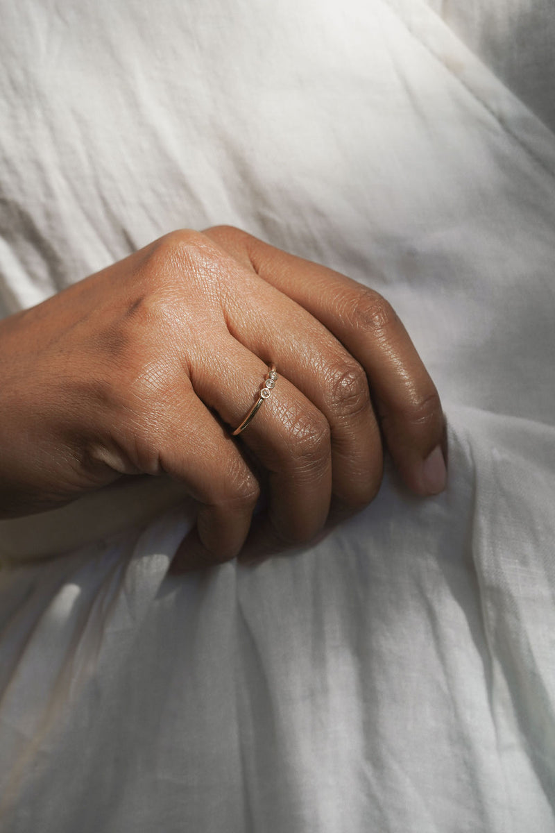 Triple Diamond Stacking Ring – Earthen