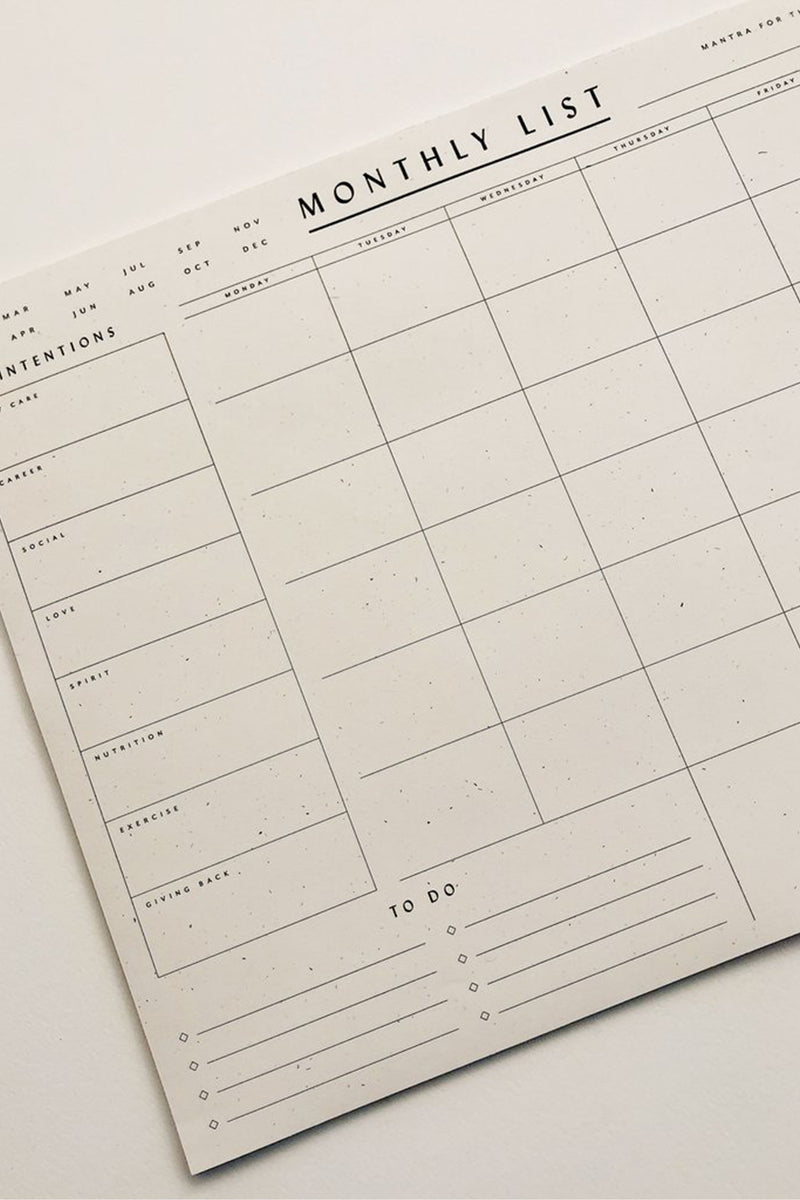 Monthly List Notepad – Earthen