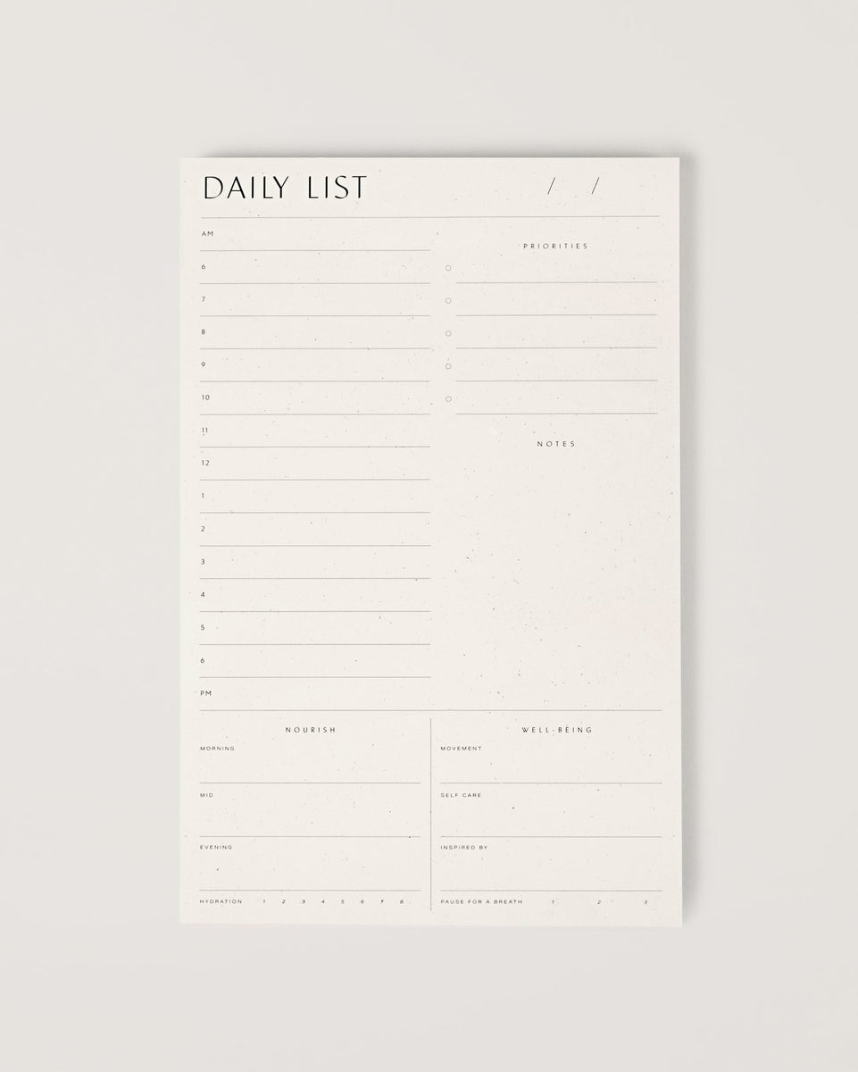 Daily List Notepad – Earthen