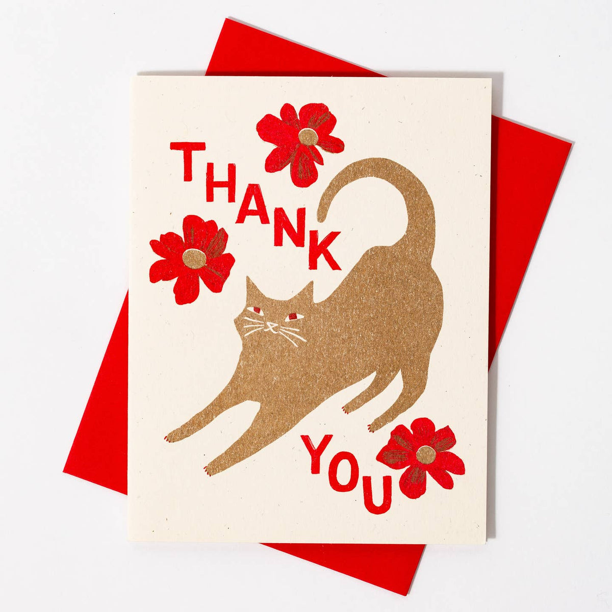 Cat Thank You Greeting Card – Earthen