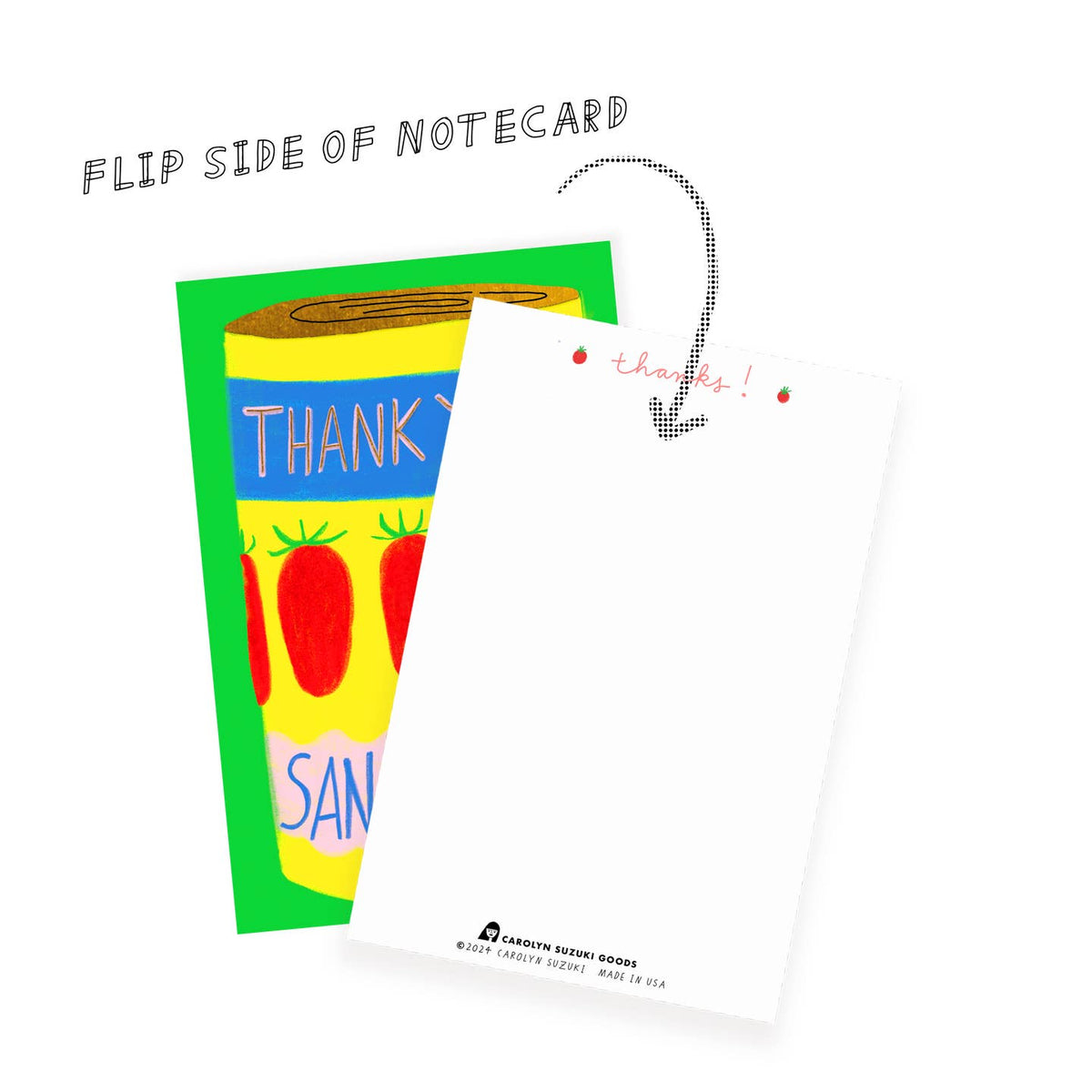 Canned Tomatoes Thank You Note Card – Earthen