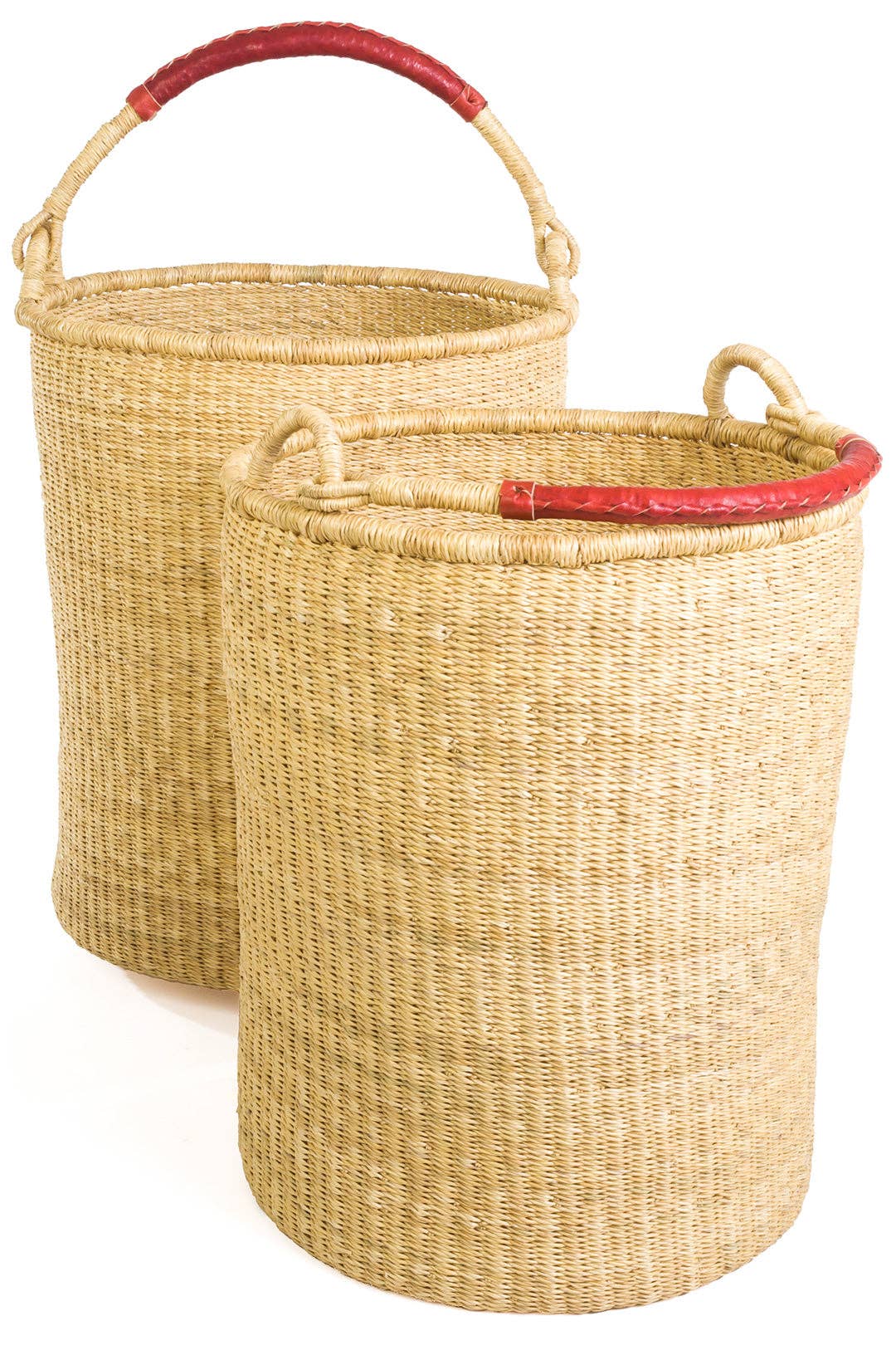 Elephant Grass Hamper - Leather Handles – Earthen