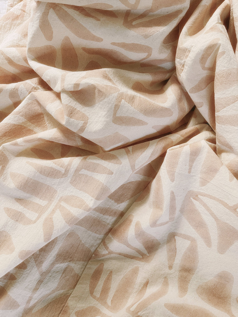 Botanical Block Print Coverlet – Earthen