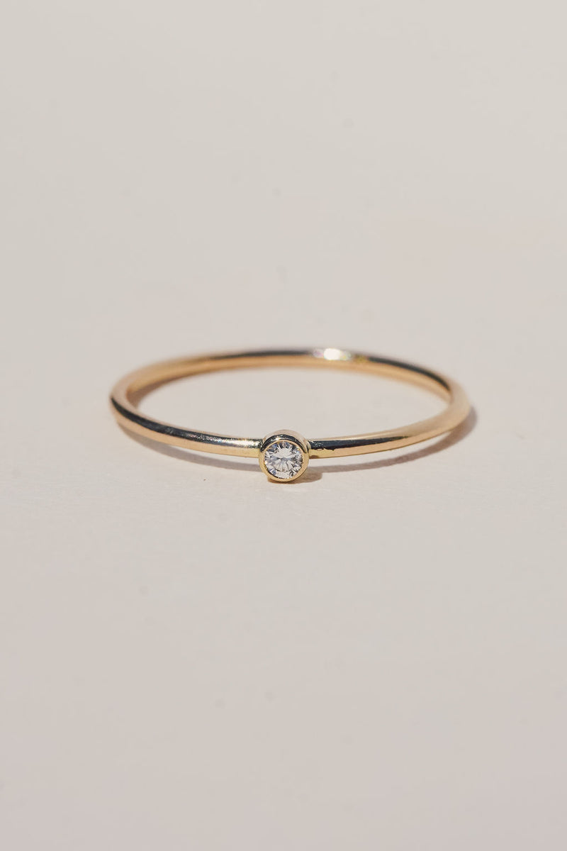 14K Gold Diamond Stacking Ring – Earthen