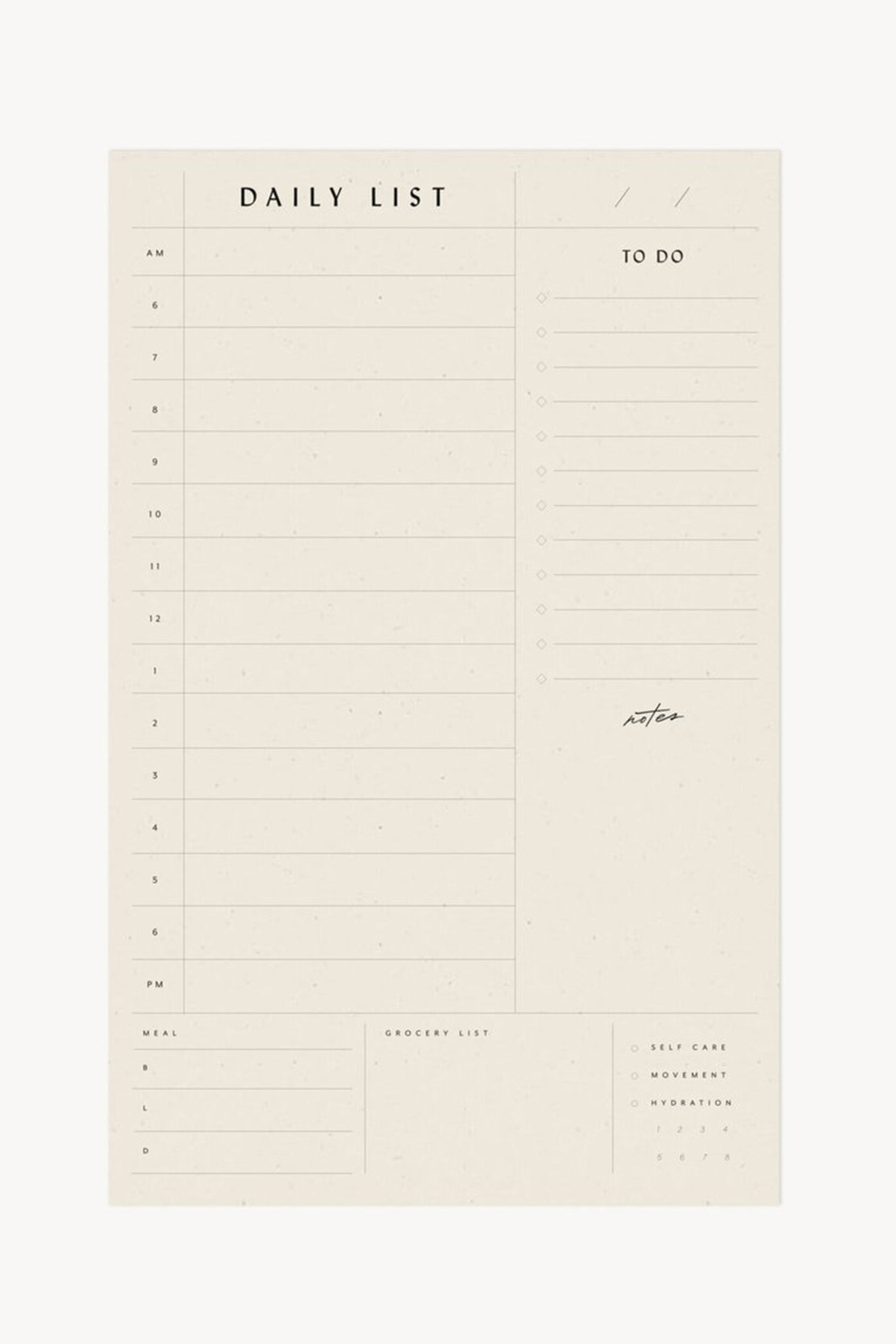 Daily List Notepad – Earthen